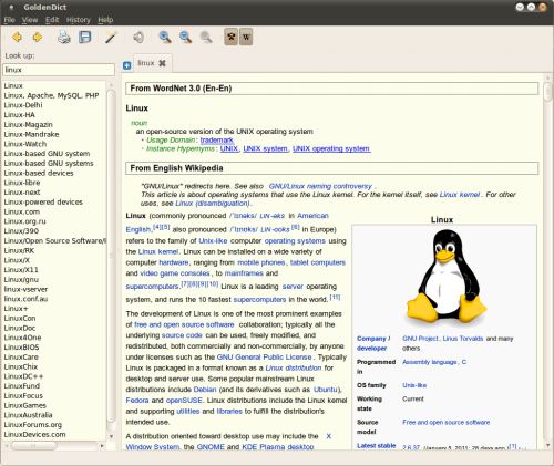 GoldenDict - feature-rich dictionary lookup software - LinuxLinks