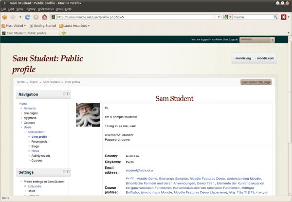 Moodle - online learning management system - LinuxLinks