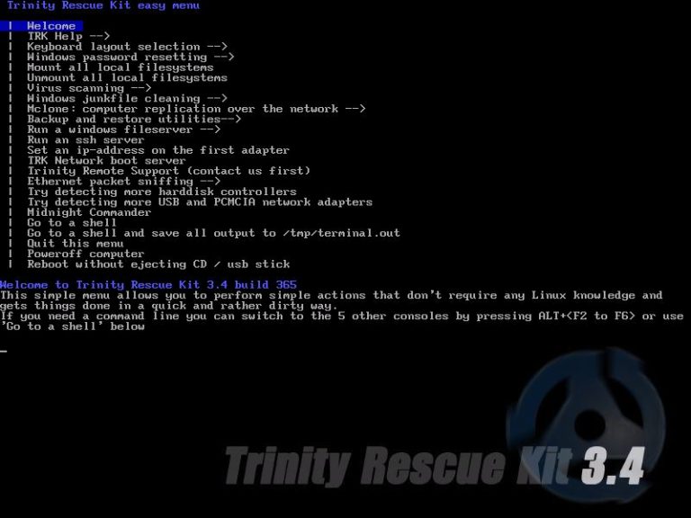 Trinity Rescue Kit - live Linux distribution - LinuxLinks
