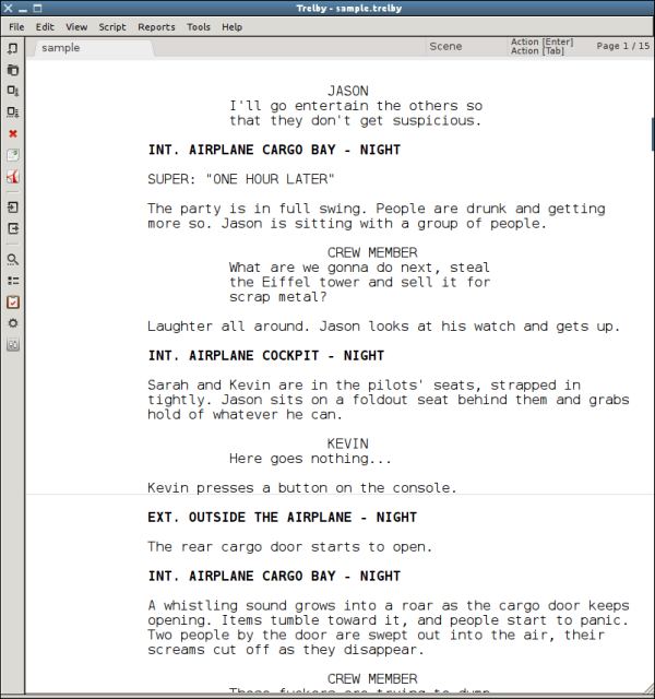 Trelby Feature rich Screenwriting Program LinuxLinks