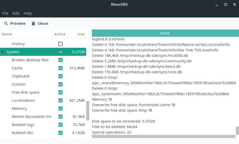 Essential System Tools: BleachBit - open source system cleaning software - LinuxLinks