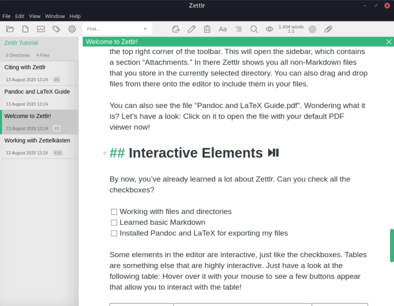 Zettlr - Markdown editor for the 21st Century - LinuxLinks
