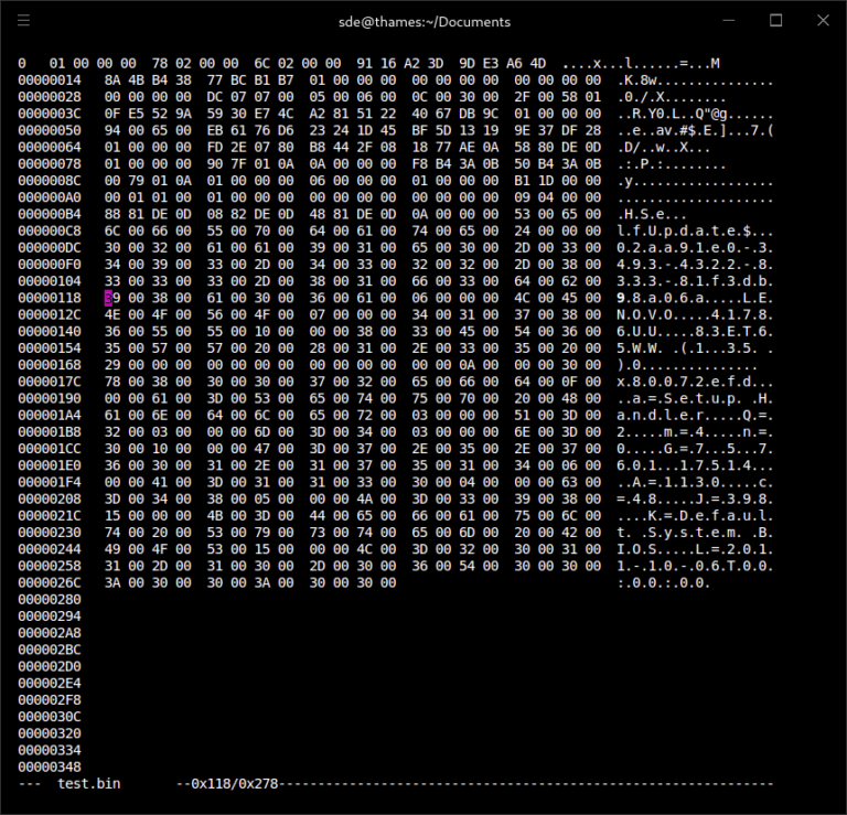 hexedit - view and edit hexadecimal files - LinuxLinks