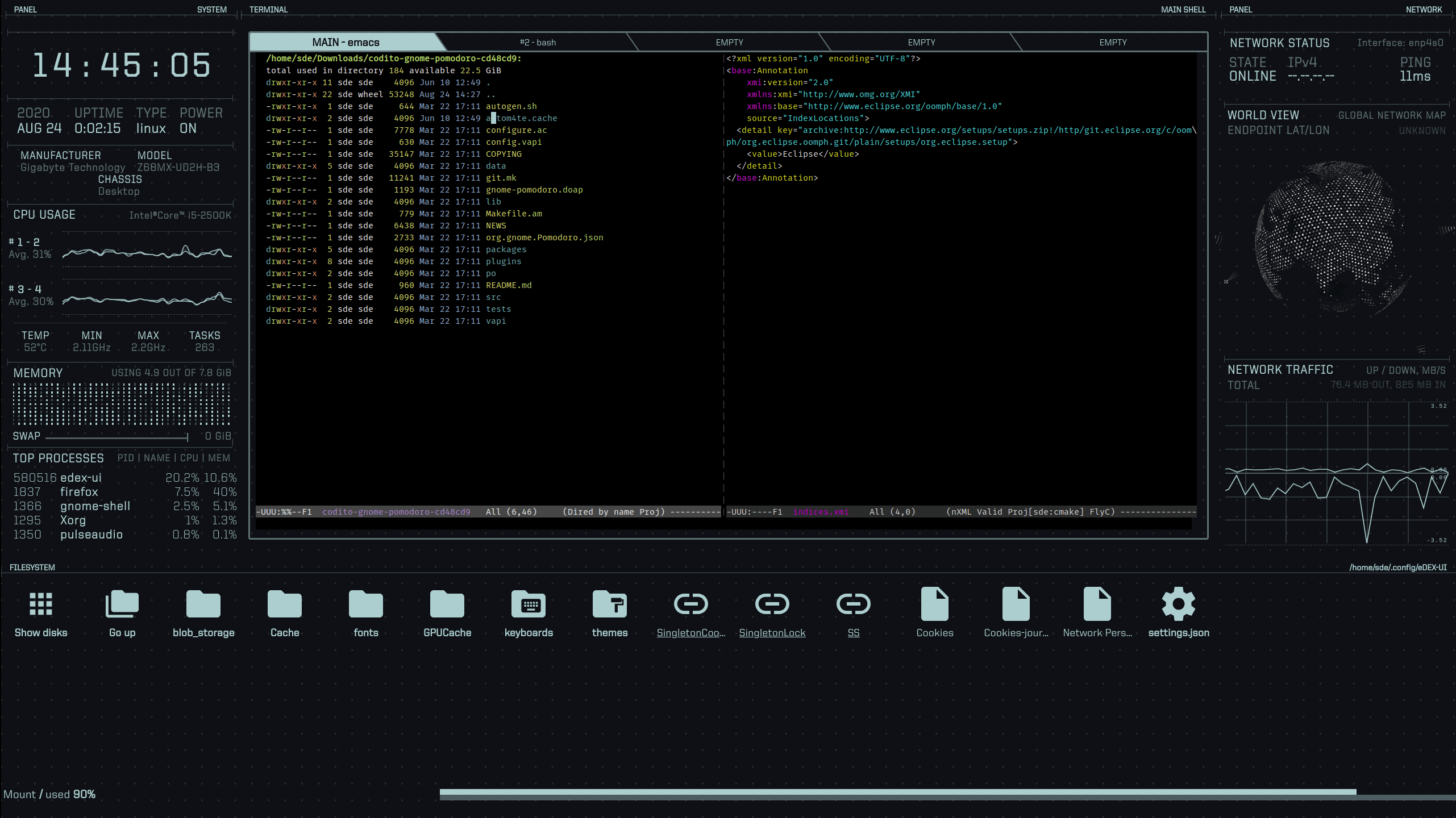 Linux Candy: eDEX-UI - sci-fi computer terminal emulator and system ...