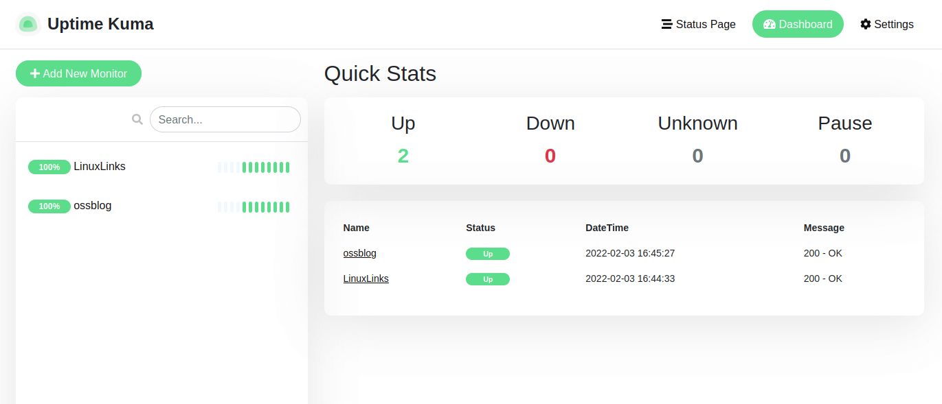 Uptime Kuma - self-hosted monitoring tool - LinuxLinks Uptime Kuma - self-hosted monitoring tool - LinuxLinks