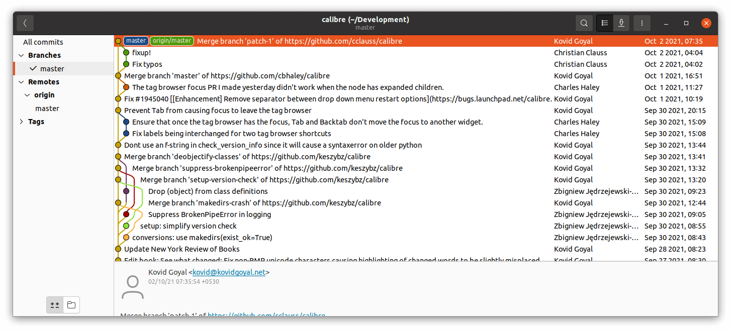 gitg - GNOME GUI client to view git repositories - LinuxLinks