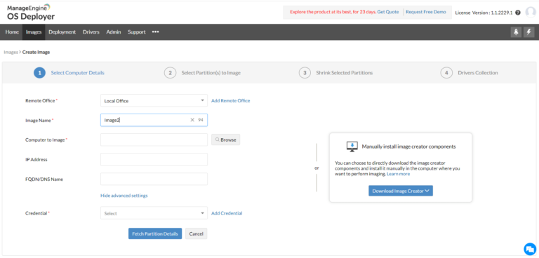 ManageEngine OS Deployer - comprehensive disk imaging solution - LinuxLinks