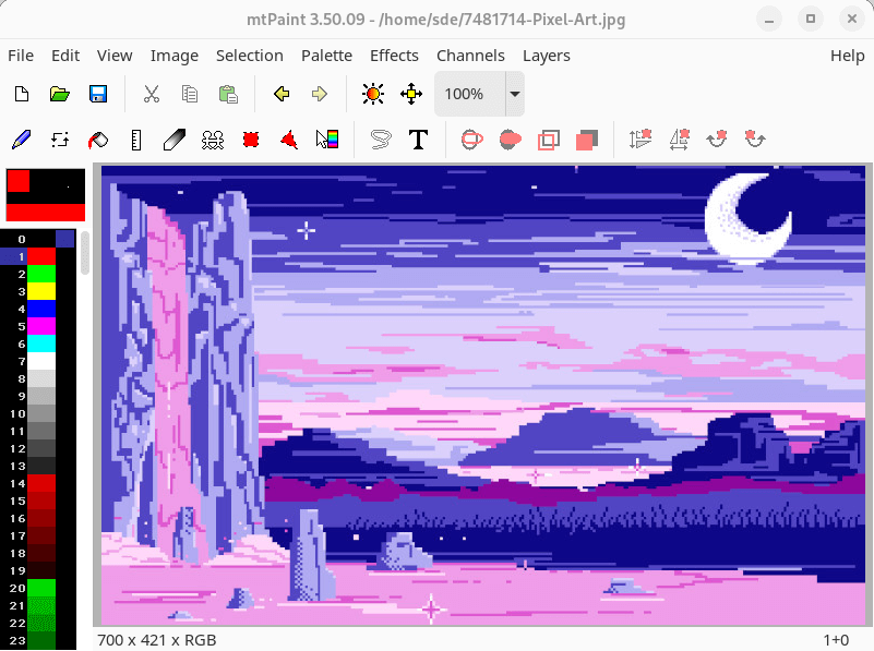 mtPaint - painting program to create pixel art and manipulate digital photos - LinuxLinks