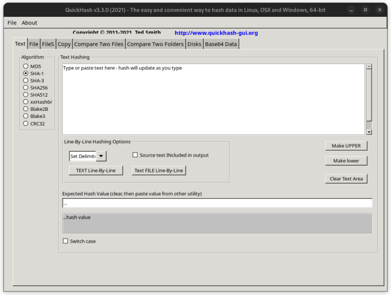 QuickHash - enables hashing of files, text, folders, and physical disks - LinuxLinks