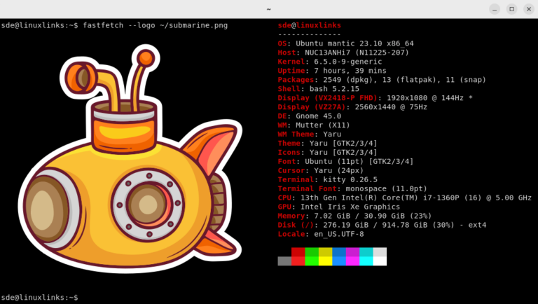 Fastfetch - fetch system information - LinuxLinks