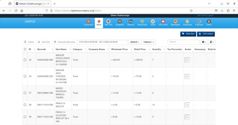 OSPOS - POS software for retailers - LinuxLinks