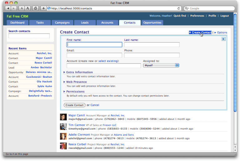 Fat Free CRM - Ruby on Rails customer relationship management platform ...