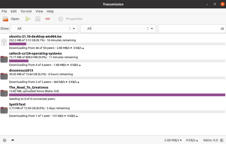Transmission - BitTorrent Client - LinuxLinks