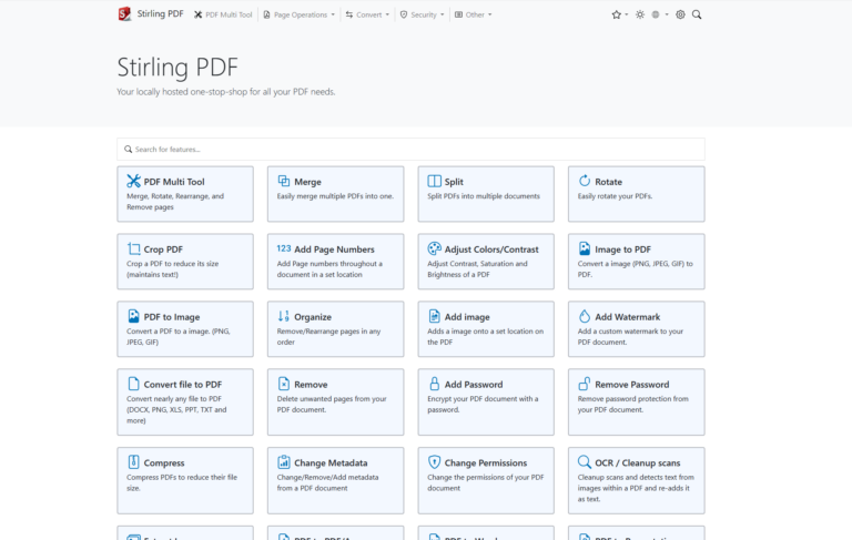 Stirling PDF - locally hosted web based PDF manipulation tool - LinuxLinks