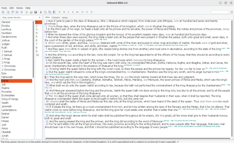 Unbound Bible - multilingual Bible-reader software - LinuxLinks