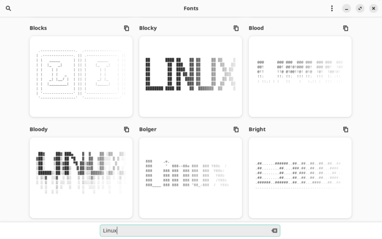 Calligraphy - turn text into ASCII banners - LinuxLinks