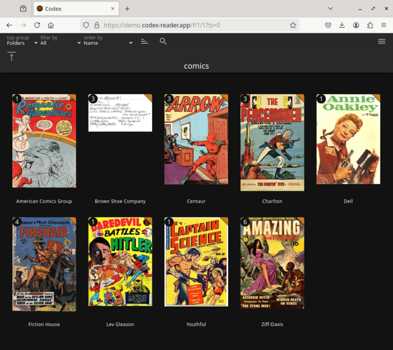 Codex - web based comic archive browser and reader - LinuxLinks