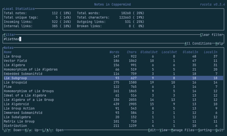 Rucola - terminal-based markdown note manager - LinuxLinks