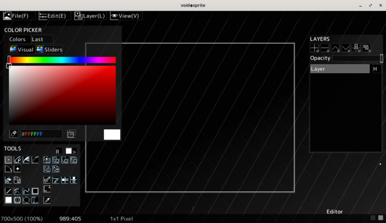 voidsprite - pixel art editor - LinuxLinks