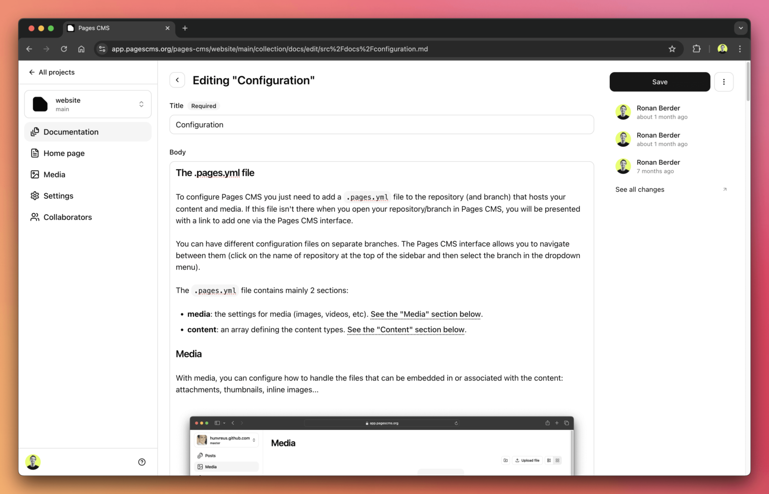 Pages CMS - content management system for static site generators - LinuxLinks