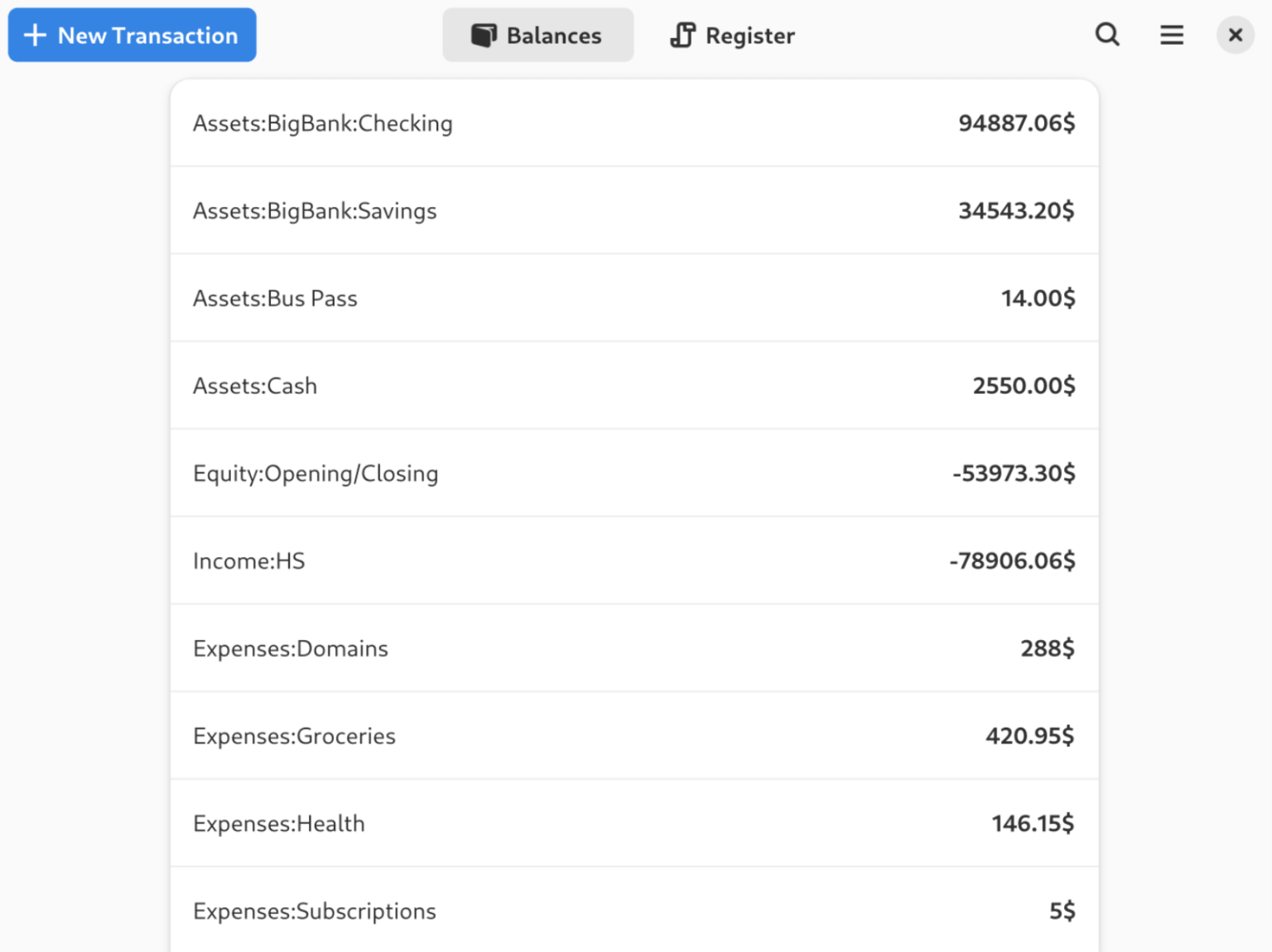 Fruit Credits - keep plain text accounts - LinuxLinks