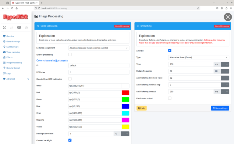 HyperHDR - ambient lighting implementation - LinuxLinks