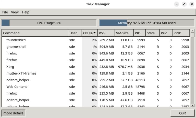 LXTask - lightweight task manager for LXDE - LinuxLinks