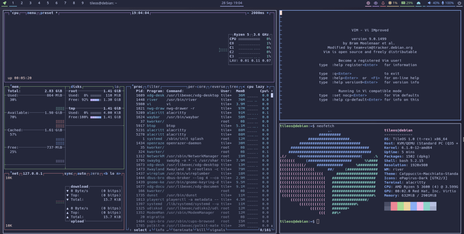 TileOS - Debian based Linux distribution using tiling window managers ...