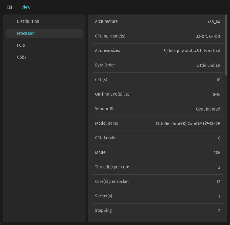 Examine - system information viewer - LinuxLinks
