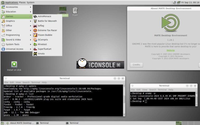 LinuxConsole - lightweight distribution - LinuxLinks