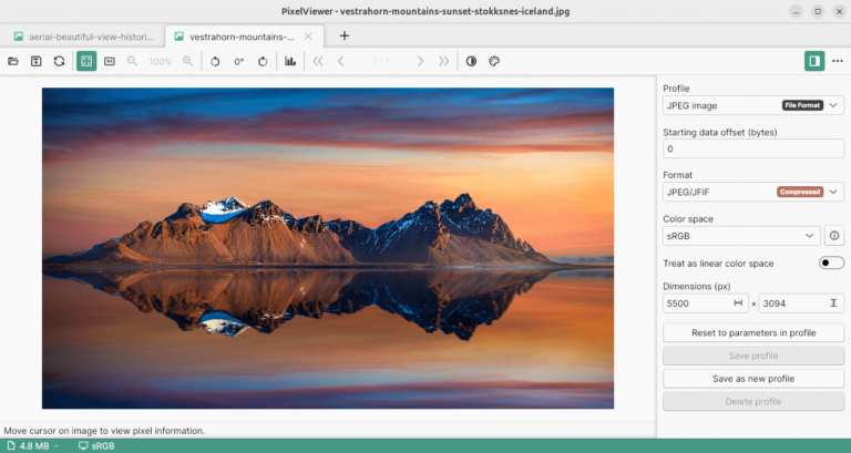 PixelViewer - cross-platform image viewer - LinuxLinks
