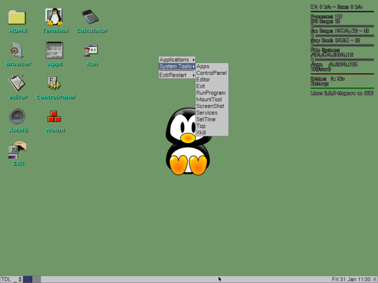 Tiny Desktop Linux - mini desktop oriented Linux distribution - LinuxLinks
