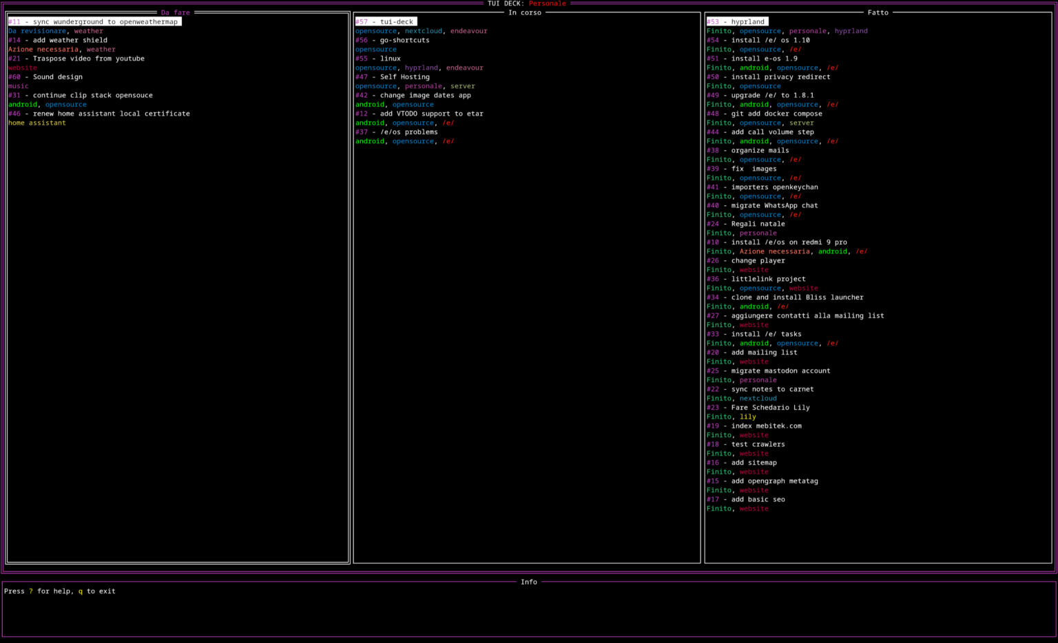 tui-deck - TUI frontend for Nextcloud Deck - LinuxLinks