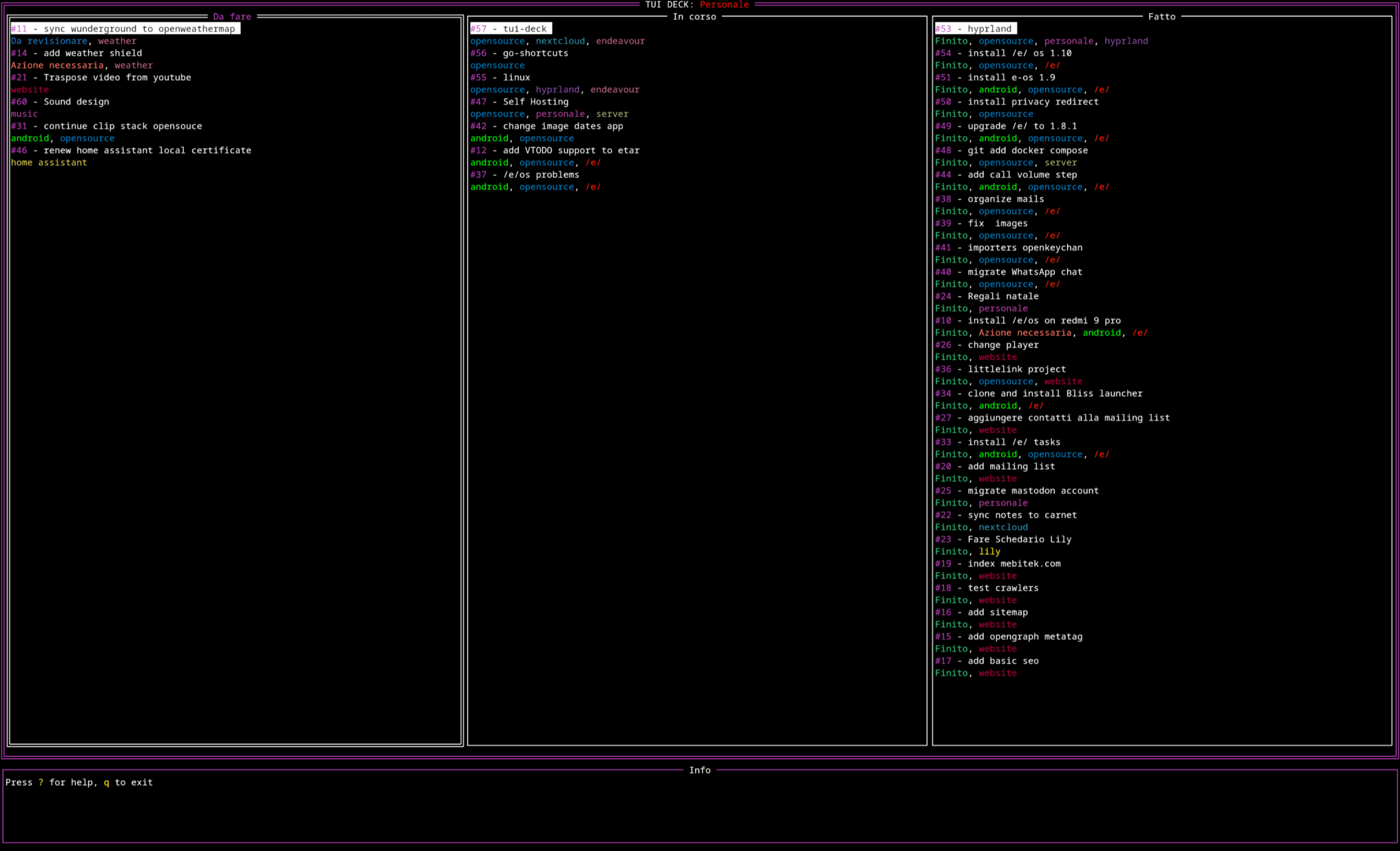 tui-deck - TUI frontend for Nextcloud Deck - LinuxLinks