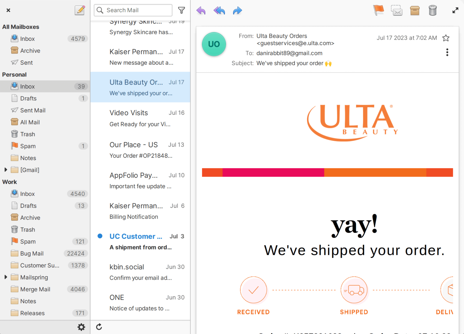 Mail - graphical email client - LinuxLinks