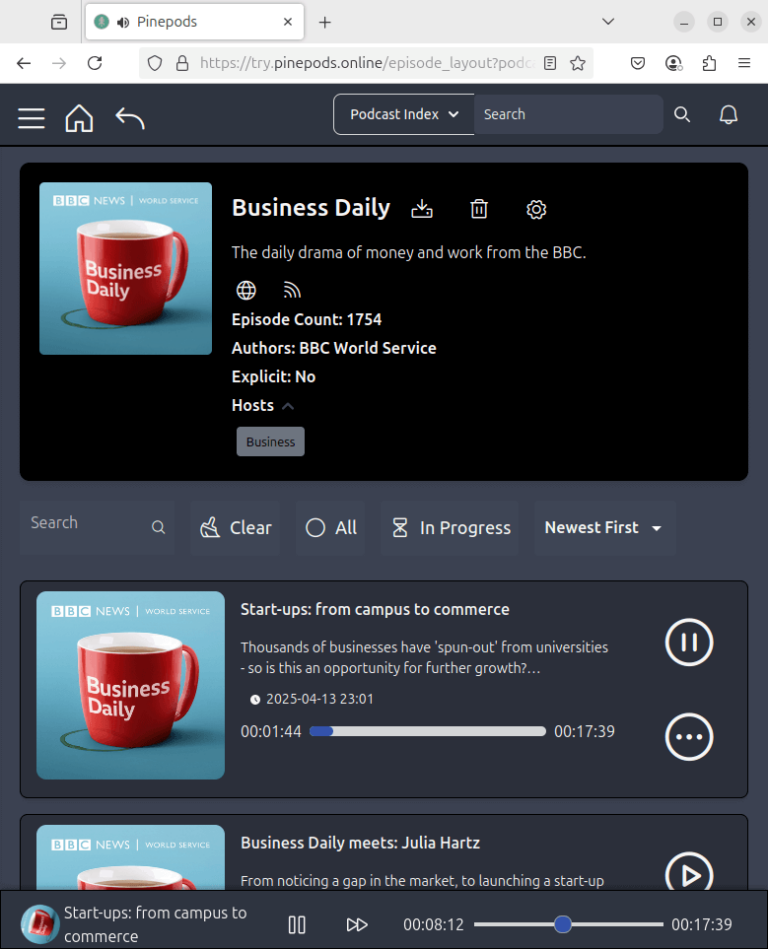 PinePods is a Rust-based podcast management system - LinuxLinks