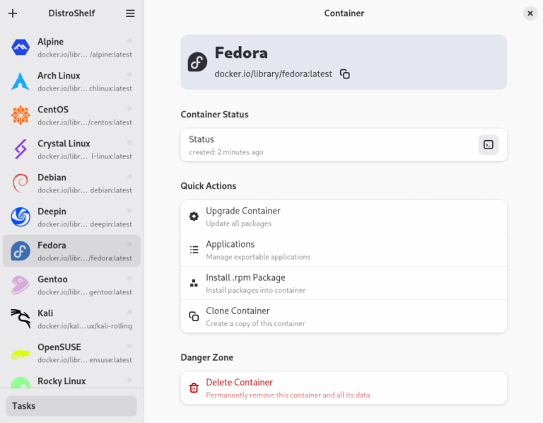 DistroShelf is a GUI for Distrobox containers - LinuxLinks