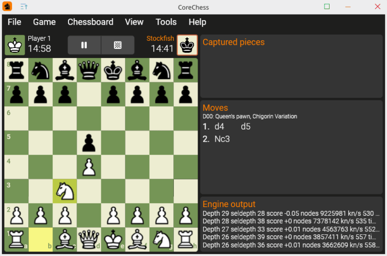 CoreChess - chess GUI for chess engines - LinuxLinks