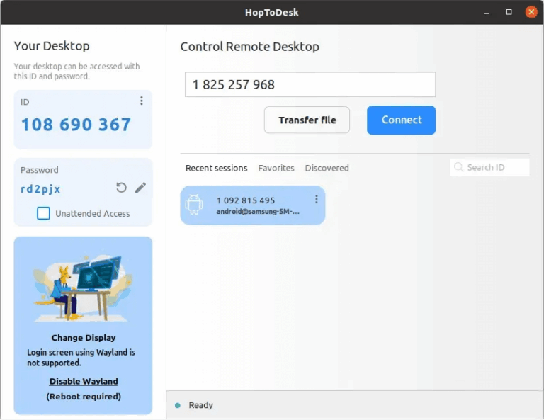 HopToDesk - remote desktop tool - LinuxLinks
