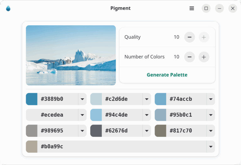 Pigment extracts color palettes from your images - LinuxLinks