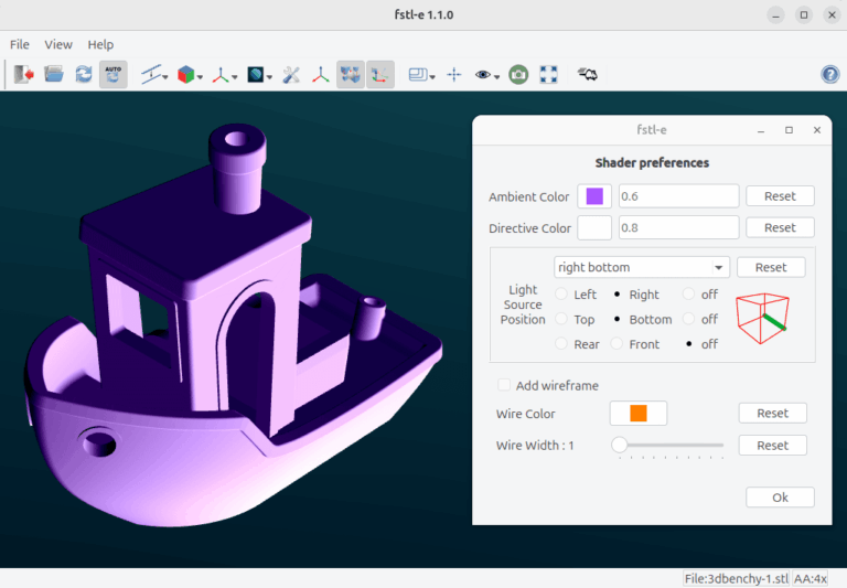 fstl-e - fast stl viewer - LinuxLinks
