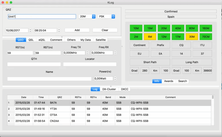 KLog - ham radio logger - LinuxLinks