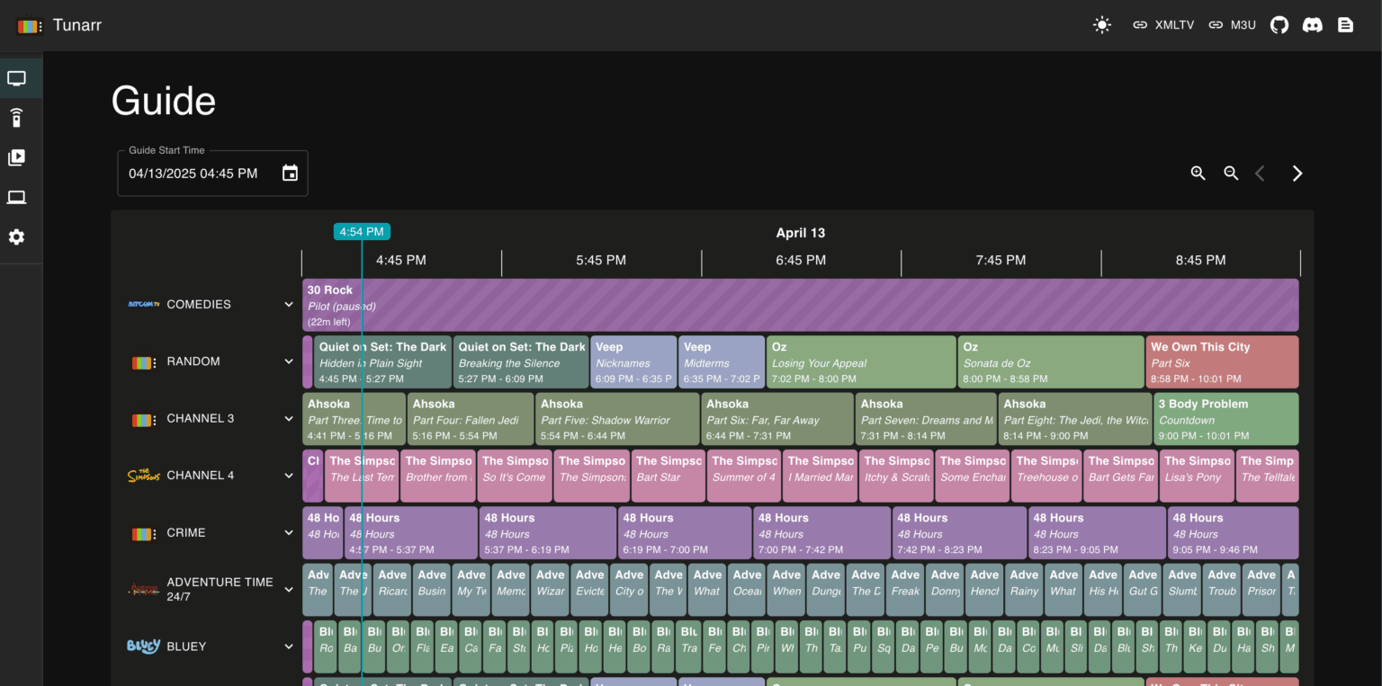 Tunarr - create and configure live TV channels - LinuxLinks