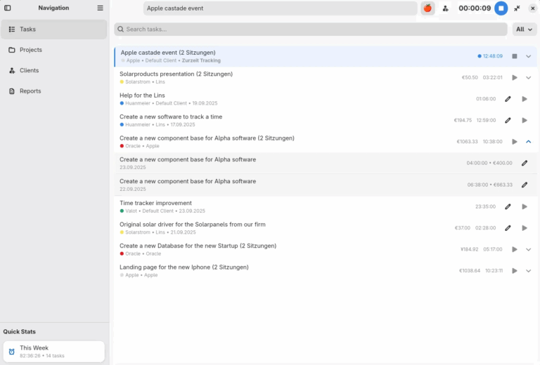 Valot - modern time tracking application - LinuxLinks