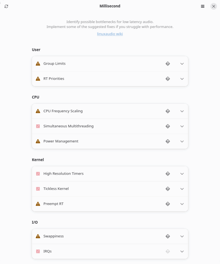 Millisecond - optimize your system for low latency audio - LinuxLinks