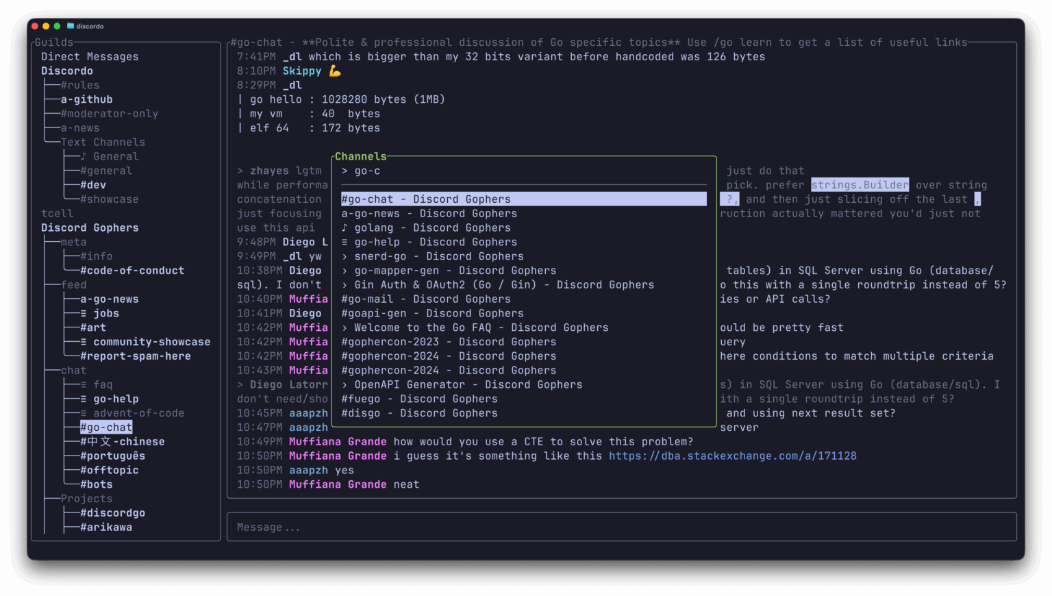Discordo - feature-rich terminal Discord client - LinuxLinks