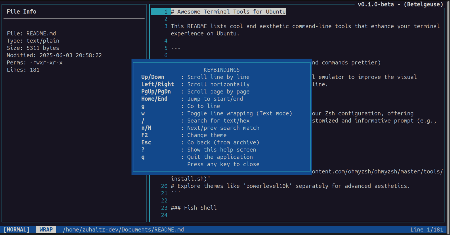 FAT - modern TUI-based file and archive viewer - LinuxLinks