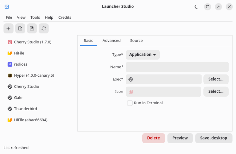 Launcher Studio - create and manage .desktop files - LinuxLinks
