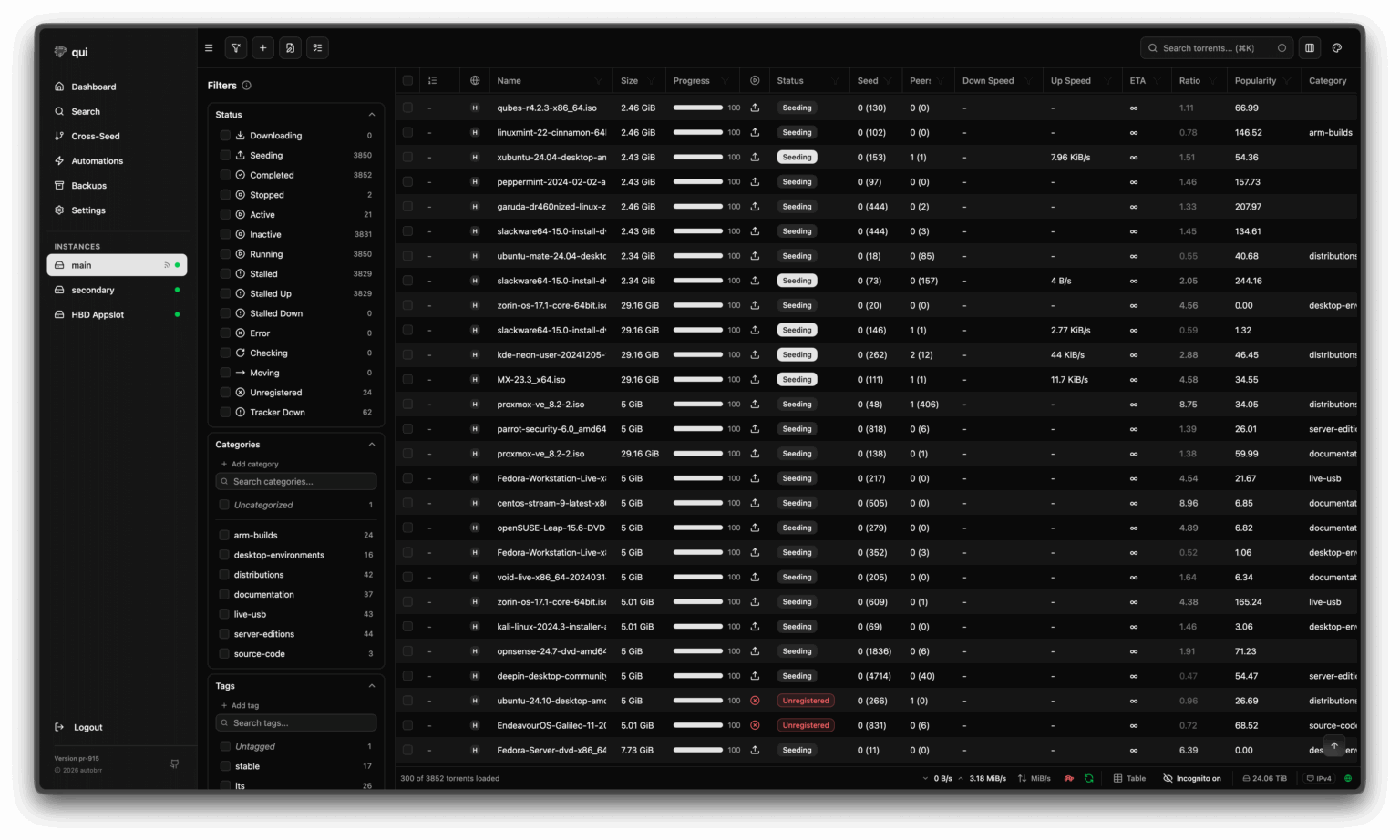 qui - qBittorrent web UI - LinuxLinks