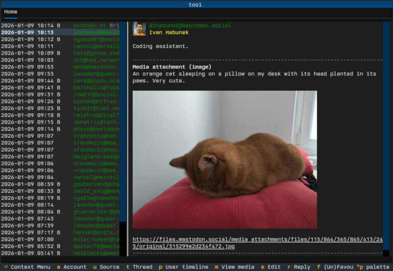 tooi - text-based user interface for Mastodon, Pleroma and friends ...
